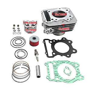 MOFANS 74mm Complete Cylinder and Piston Kit with Gaskets Fit for Honda Fourtrax 300 TRX300 4x4 2x4 1988 – 1992 1993 1994 1995 1996 1997 1998 1999 2000 for 12000-HC4-000 12100-HC4-000