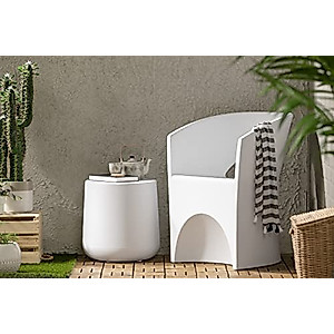 South Shore Dalya Round Outdoor Side Table, White