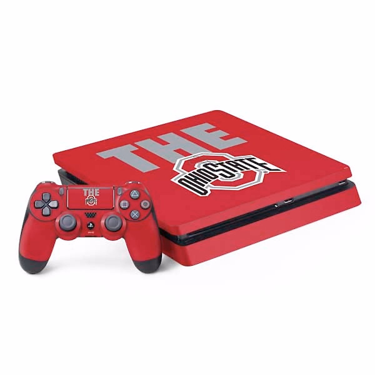 Skinit Decal Gaming Skin Compatible with PS4 Slim Bundle - Officially Licensed Ohio State University OSU The Ohio State Buckeyes Design