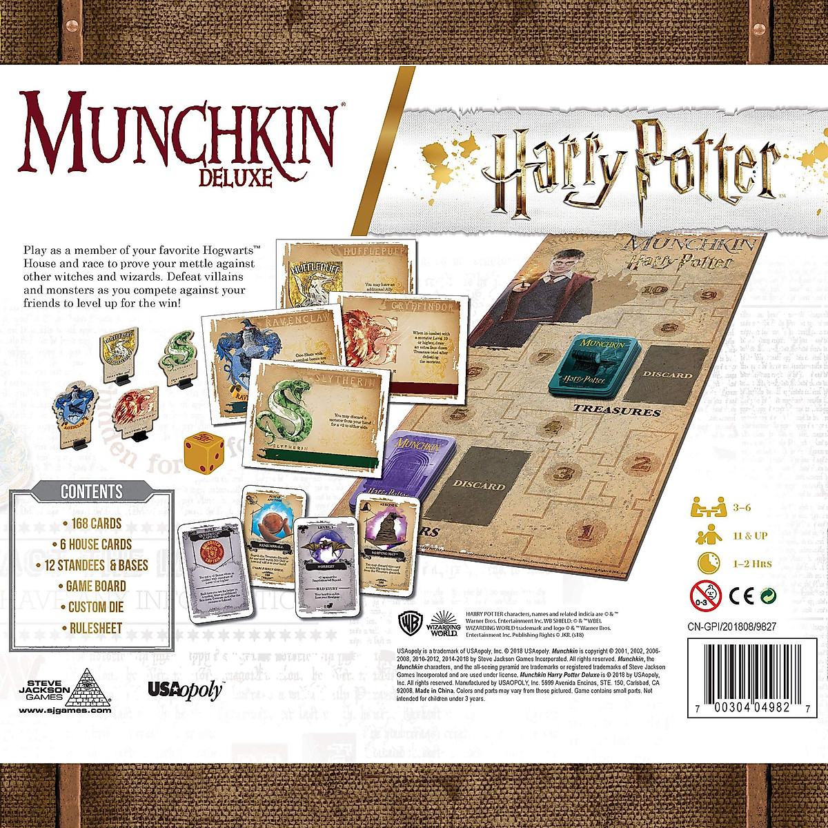 USAOPOLY Munchkin Deluxe Harry Potter Board Game | Officially Licensed Harry Potter Gift | Collectible Steve Jackson's Munchkin Game, Mixed Colours