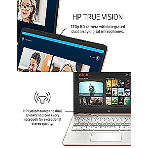 2022 HP Pavilion Laptop, 14-inch HD Touchscreen, AMD 3000 Series Processor, Long Battery Life, Webcam, HDMI, Windows 10 + One Year of Office365, Rose Gold (16GB RAM | 192GB Storage)