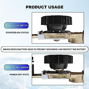 Quick Disconnect Battery Cut Off Switch Top Post Battery Disconnect Switch Pure Copper Power Off Switch Car Battery Connector (Black)