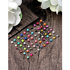 Vsnnsns 16G Rook Earrings Tragus Earring Stud Cartilage Helix Earrings Hoop Snug Piercing Jewelry Stainless Steel Curved Barbell Eyebrow Rings 6mm