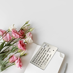 YODOCAMP Engraved Wallet Card Insert Anniversary Card Gifts for Husband, I'd Choose You Groom's Gifts for Him, Romantic Gifts Metal Love Note for Men Birthday