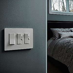 Legrand radiant RH453PTCCCV6 450W Preset Decorator Rocker Dimmer Light Switch with Locator Light for Dimmable LED and CFL Bulbs, Single Pole/3-Way, White/Light Almond/Ivory (1 Count)