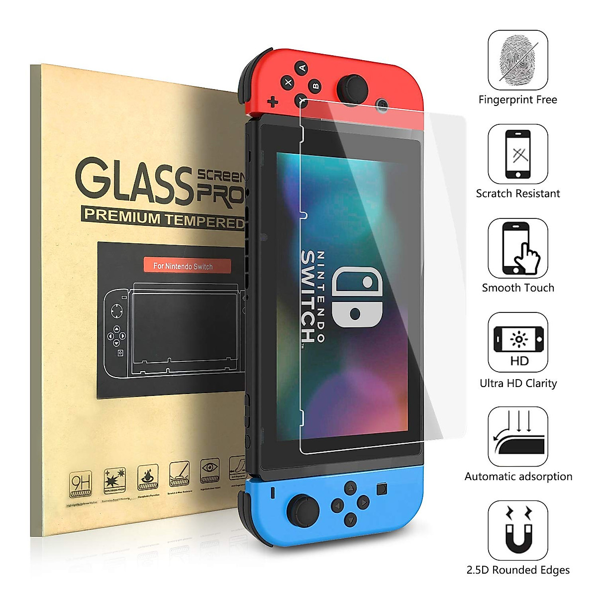 Accessories Bundle for Nintendo Switch, Kit with Carrying Case,Protective Case with Screen Protector,Compact Playstand,Game Case,Joystick Cap,Charging Dock,Grip and Steering Wheel for Nintendo Switch