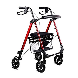 Forearm Rollator Walker - Stand Up Rolling Walker, Rollator Walker, Upright Rollator Walker, Stand Up Rollator Walker, Upright Walker, Upright Rollator Walker, Heavy Duty Upright ()Walker(Colour: Red)