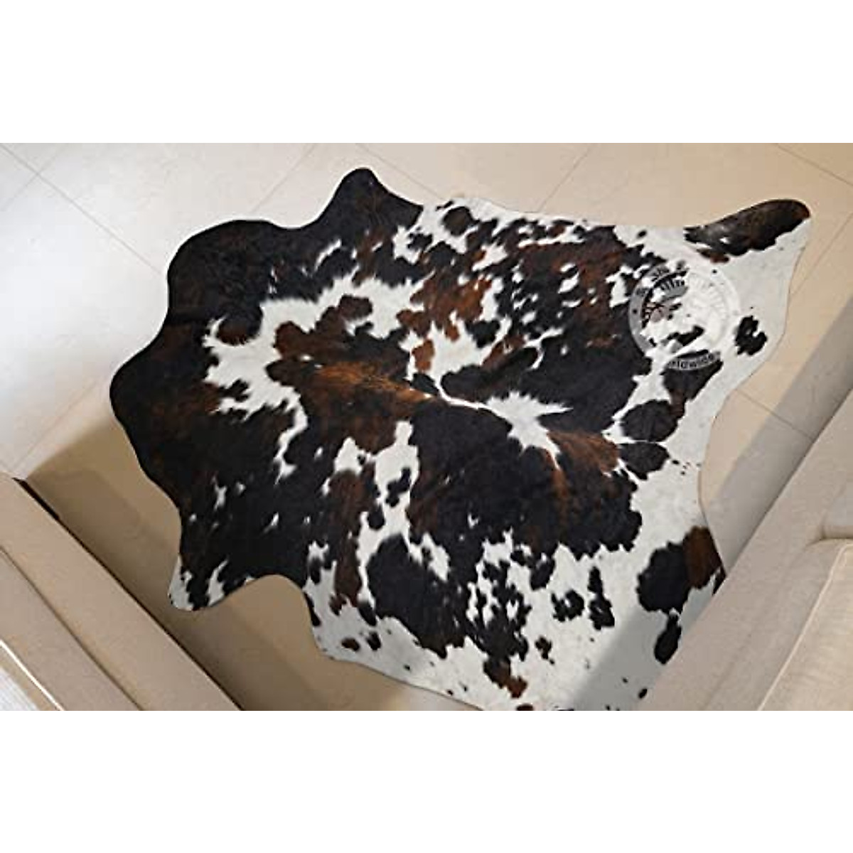 Genuine Brindle Tricolor Cowhide Rug XL 6 x 7-8 ft. 180 x 240 cm