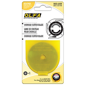 OLFA Chenille Cutter Replacement Blade, 1 Blade (CHB-1) - Tungsten Steel Circular Rotary Cutter Blade for Chenille Fabric, Crafts, Sewing, Quilting, Replacement Blade: Fits OLFA CHN-1 Chenille Cutter