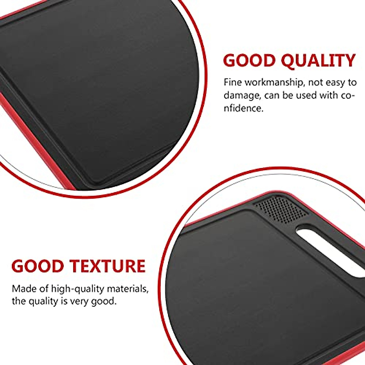 HEMOTON Fast Defrosting Tray Chopping Board Thawing Plate Cutting Board Meat Defroster Boards with Handle for Meat Pork Beef Fish Black Red