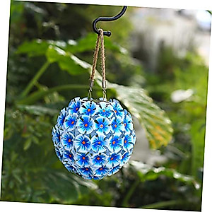 SOLUSTRE Solar Flower Ball Light Outdoors Solar Lights Out Door Decor Hydrangea Decor Hydrangea Hanging Light Solar Ball Light Solar Hanging Ball Solar Blue Hydrangea Lamp Garden Solar Lamp