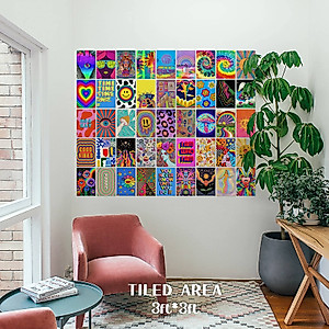 Fuiyoh Room Decor Aesthetic| Posters for Room Aesthetic Indie Wall Collage Kit – 45Pcs Photo Collage| Preppy Room Decor Aesthetic Tiktok| Trippy Room Decor for Bedroom | 4X 6
