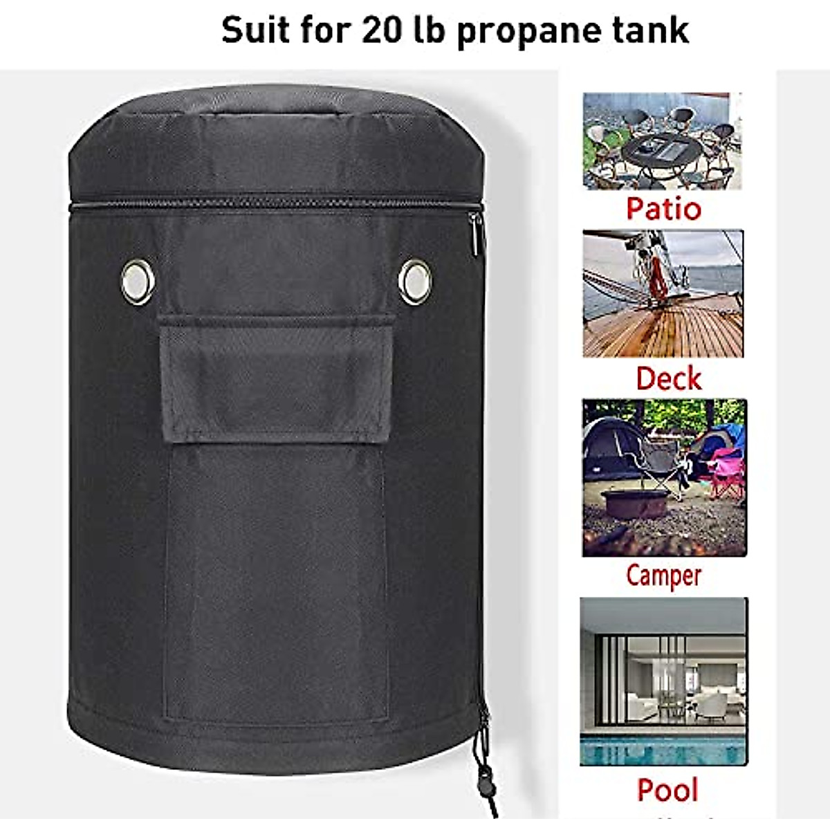 CEMGYIUK 20Lb Propane Tank Cover,Heavy Duty Waterproof Ventilated Propane Gas Can Protection Covers,Weather Resistant Propane Gas Tank Holder with Tabletop Feature,Propane Bottle Storage Bag