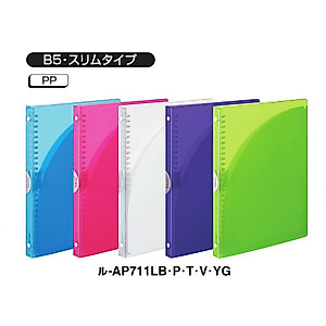 Kokuyo Campus Slide Binder, Adapt Slim, Double Pockets, B5, 26 Holes, Up to 65 Sheets, Pink, Japan Import (RU-AP711P)