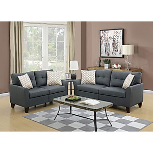 Poundex PDEX- Sofas, CHARCOAL