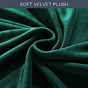 Stretch Sofa Slipcover, Soft Velvet Couch Sofa Cover Furniture Protector with Non Skid Foam and Elastic Bottom (Dark-Green, X-Large)