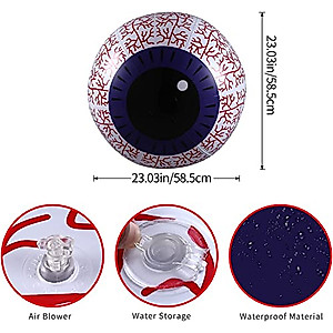Halloween Decorations 24 inch Halloween Inflatable Ghost Eyeball with Built-in Battery Powered RGB LED Light Suitable for Indoor Outdoor Yard Party Halloween Decor with Remote Controller