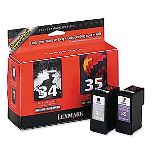 Lexmark 18C0535 34 35 P4330 P4350 6250 6350 P915 X2500 X5075 X7300 Z1300 Ink cartridge Combo Pack (Black & Color, 2-Pack) in Retail Packaging