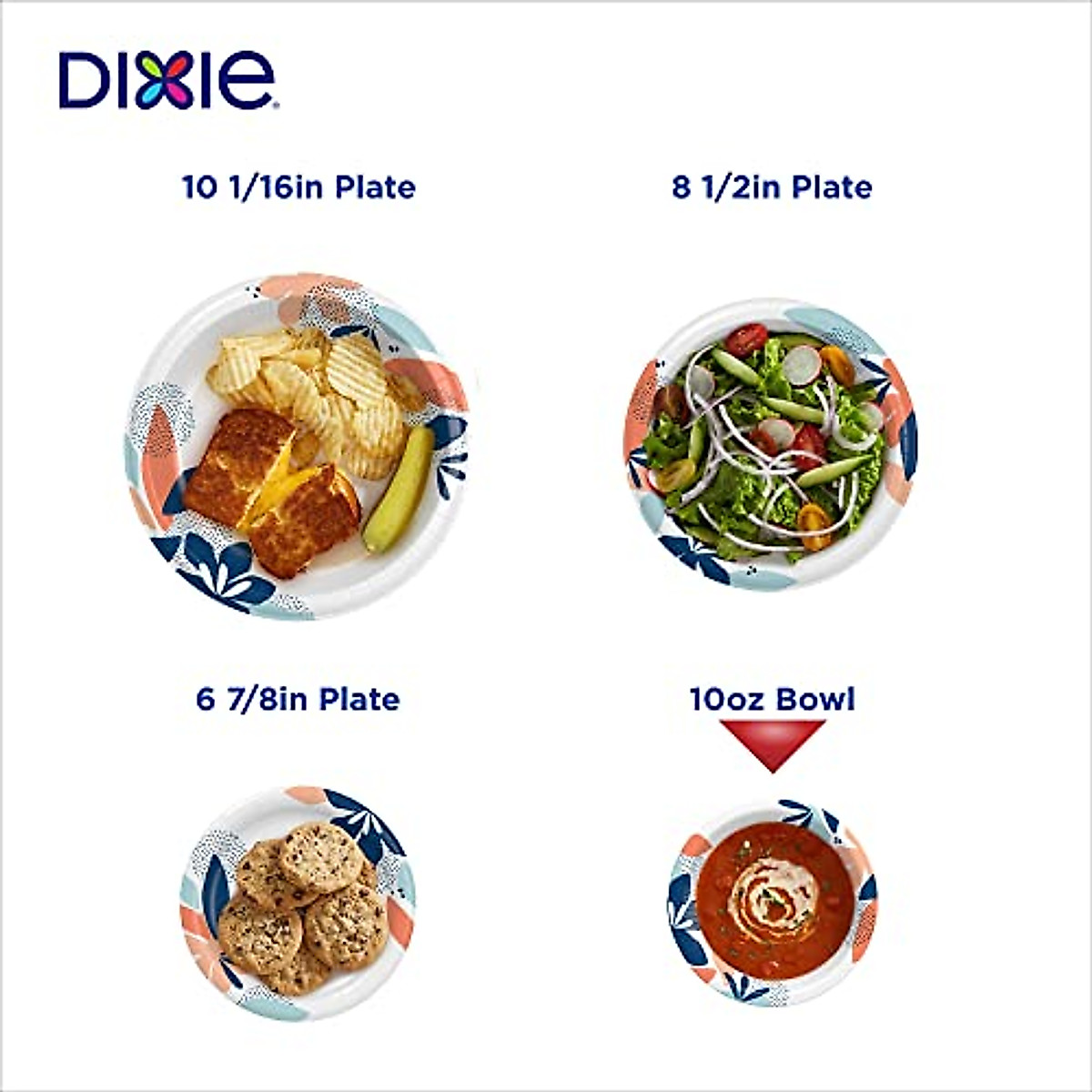 Dixie Small Paper Bowls, 10 Oz, 36 Count, Microwave-Safe, Soak-Proof, Disposable Bowls Great For Snacks, Dessert, And Light Lunch Meals