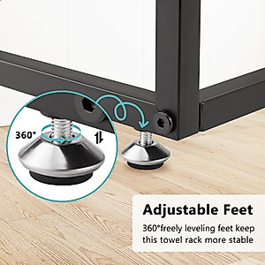 Free Standing Towel Rack, 39 Inch Tall Floor Towel Racks for Bathroom, 3 Tier Freestanding Outdoor Pool Towel Drying Rack Stand, Blanket Holder Storage, Black, ALHAKIN