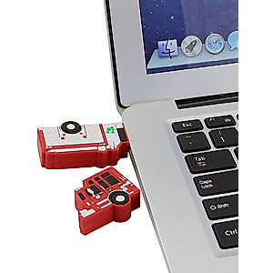 128GB USB 2.0 Flash Drive Novelty Cute Fire Fighting Truck Shaped Cartoon Pen Drive Thumb Drive Memory Stick Pendrive
