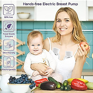 KidzPros Double Wearable Breast Pump, Hands Free Breast Pump, Portable Electric Breast Pump, 3 Modes & 9 Levels, LCD Touch Screen Display, Wearable Milk Extractor, BPA Free Breastfeeding (2pcs)