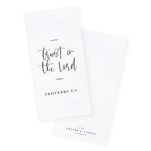 The Cotton & Canvas Co. Trust in The Lord, Proverbs 3:5 Scripture, Bible, Religious, Soft and Absorbent Tea Towel, Flour Sack Towel and Dish Cloth