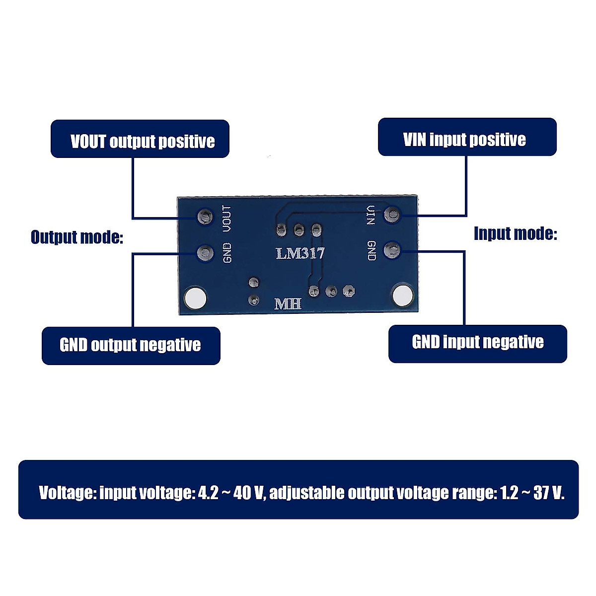 LM317 DC-DC Buck Converter Adjustable Regulator Power Supply Modules with Female Male DC Connector 8Pcs