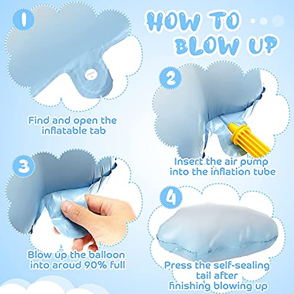 6 Pieces White Cloud Foil Balloons For Birthday Baby Shower Themed Party Birthday Party Decorations Supplies