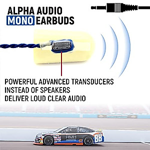 Rugged Alpha Foam Mono Earbud Speakers for Racing Radios Communications Electronics – Connects to 3.5mm Ear Bud Jack