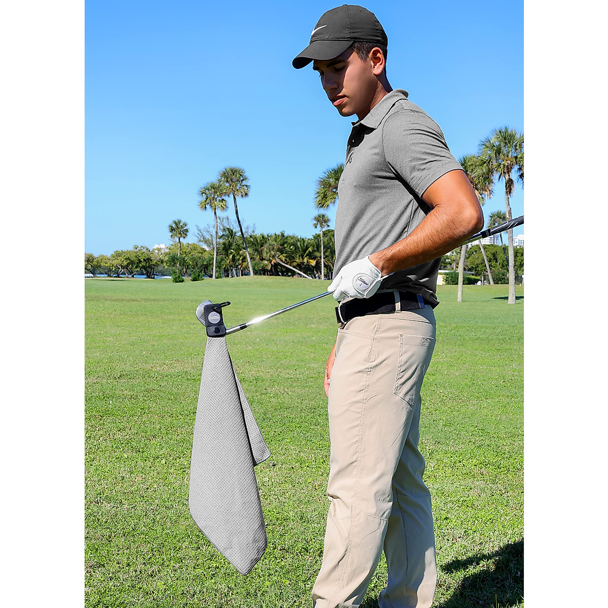 Playing It Forward Magnetic Golf Towel for Golf Bags with Clip for Men & Women, Waffle Weave Microfiber Golf Towel with Industrial Strength Magnet for Strong Hold to Golf Carts or Clubs