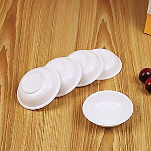 ifundom Dip Bowls Set of 10 Plastic Dip Soy Sauce Dishes & Bowl Small Cups for Sushi Tomato Sauce, Soy,- Chip and Dip Serving Bowl Set, White