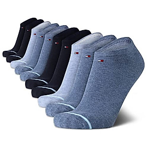 Tommy Hilfiger Men’s Socks – Lightweight No Show Socks (10 Pack), Size 7-12, Black/Blue