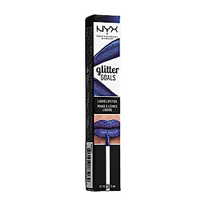 NYX PROFESSIONAL MAKEUP Glitter Goals Liquid Lipstick - Oil Spill (Black With Blue And Purple Glitter)