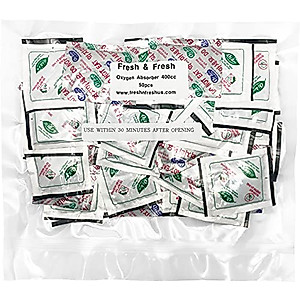400 CC [200 Packets] Premium Oxygen Absorbers for Food Storage, Oxygen Absorbers (4 Bag of 50 Packets) - ISO 9001 Certified Facility Manufactured