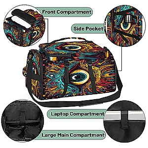 Colorful Eyes Astrology (01) Gym Duffle Bag for Traveling Sports Tote Gym Bag with Shoes Compartment Water-resistant Workout Bag Weekender Bag Backpack for Men Women