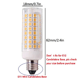 Lxcom Lighting Dimmable E11 LED Corn Bulb 10W Mini Ceramic Candelabra Bulbs (6 Pack)- 102 LEDs 2835 SMD 100W Equivalent Warm White 3000K T3/T4 JDE11 120V Lamp for Chandeliers Cabinet Lighting