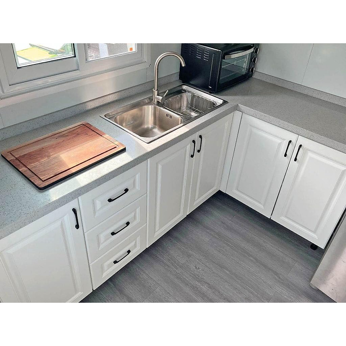 kitchef Foldable house 2 Bedrooms, Kitchen, Livining Room and Bathroom with instant Heater - Quick Assembly, Durable, and Compact Living Solution - backyard bar shed, 20 FT