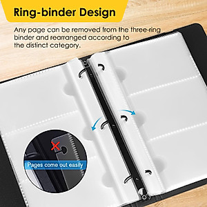 MaxGear Business Card Organizer, Business Card Holder Book Credit Card Binder File Sleeve Storage, Portable Business Card Holders Name Cards Holder Men & Women, 5 Color Index Tabs, Capacity: 180 Cards