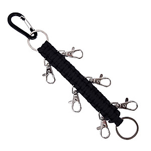 DEEKA Paracord Handmade Cheer Bows Holder for Cheerleading Teen Girls High School College Sports - Black