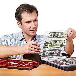 Dunwell Binder Currency Sleeves for Collectors - (25 Pack), Acid-Free 3-Pocket Clear Plastic Currency Pages for Three Ring Binder, Refill Currency Binder Pages for Bills, Banknotes or Coupons