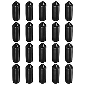 uxcell 50Pcs Rubber End Caps, 5.5mm/0.22" ID Flexible Rubber Caps, PVC Caps Rubber Screw for Bolts Screw Caps Thread Protectors Tube Screw Bolt, Black