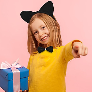 Hayner-Seek Cat Costume Cat Ears Headband Black Cat Ears Cosplay Headband with Bowknot Tail Animal Cosplay Halloween Costume For Women lack Cat