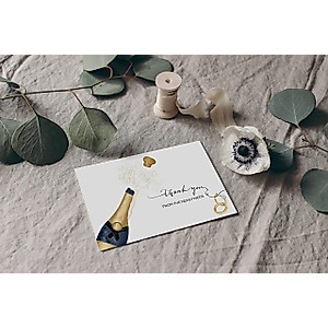 100 Wedding Thank You Cards from the New Mr and Mrs | 4x6 Bulk Thank You Cards with Envelopes | Wedding Shower Beyond Grateful Thank You Notes for Wedding, Bridal Shower and Baby Shower