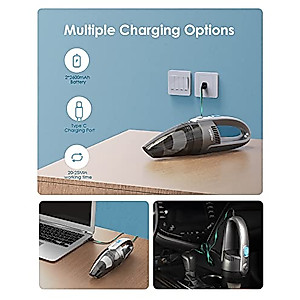 Oraimo Cordless Handheld Vacuum, Hand Held Vacuuming Cordless, Car Vacuum Cleaner Cordless, Effortlessly Clean Every Nook and Cranny, Lightweight, 3.5H Fast-Charging and Portable for Car, Home, Office