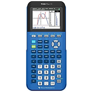 Texas Instruments 84PLCE/TBL/1L1/X TI-84 Plus CE Graphing Calculator, Bionic Blue (Renewed)