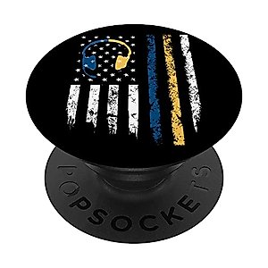 Gold Blue Line 911 Police Dispatcher First Responder PopSockets Swappable PopGrip