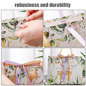 Shindel 13" Large Baby Boy Girl Gift Bag with Handle, 2PCS Baby Gift Bag with Tissue Paper Greeting Card Ribbon for Baby Shower Newborn Birthday Party