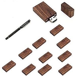 10 Pack Rectangle Walnut Wood 2.0/3.0 USB Flash Drive USB Disk Memory Stick with Wooden (16GB/2.0)