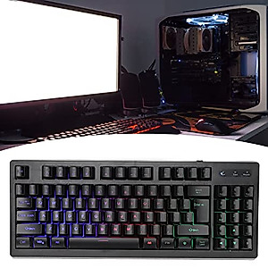 01 02 015 Computer Accessories, Gaming Keyboard Drainage Hole Colorful Backlight Stable Reliable for Office